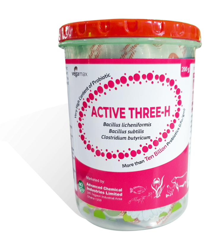Active Three H 200gm - Probiotic Supplement for Fish, Shrimp, and Livestock | Agromukam-AgroMukam