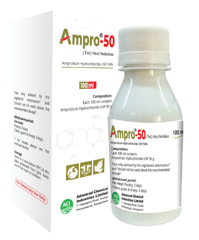 "Ampro-50 (Vet) Oral Solution 100ml – Coccidiosis Treatment for Poultry ...