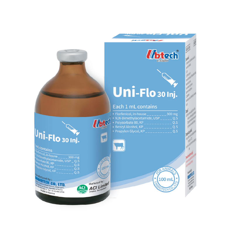 Uni Flo 30 Inj. 100ml | Powerful Antibiotic for Bovine Respiratory ...