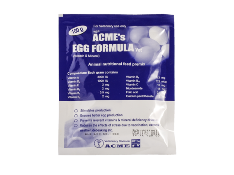 Acme's Egg Formula Vet WSP 100 gm | Boost Egg Production & Poultry ...