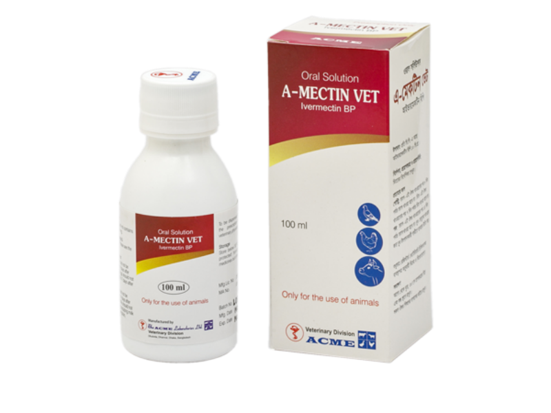 A-Mectin Vet Oral Solution 100 ml - Poultry Health Solution-AgroMukam