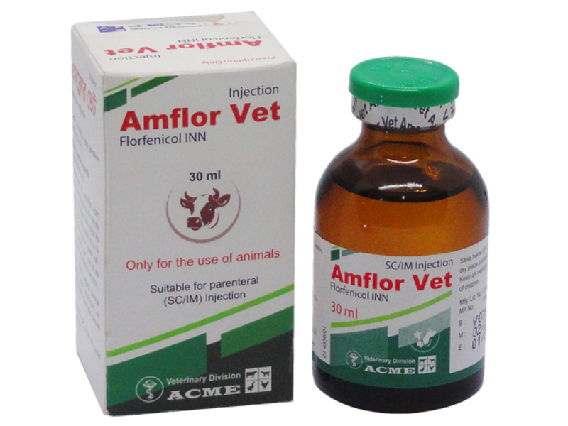 Best Amflor Vet Injection 30 ml for Cattle in Bangladesh-AgroMukam