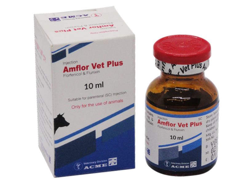 Amflor Vet Plus Injection 10 ml - Stylish, Durable & Effective Cattle Medication-AgroMukam