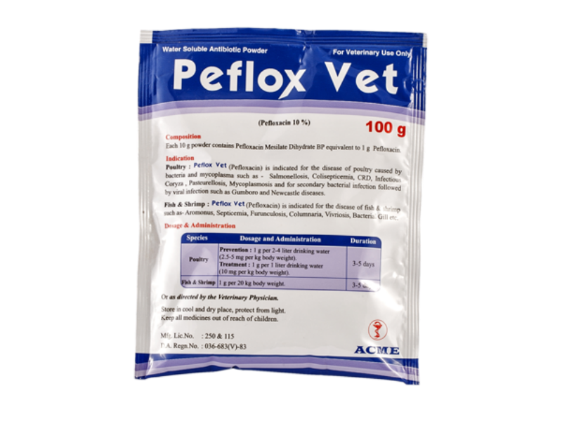 Best Peflox Vet WSP 100gm for Poultry, Fish & Shrimp Disease Control ...