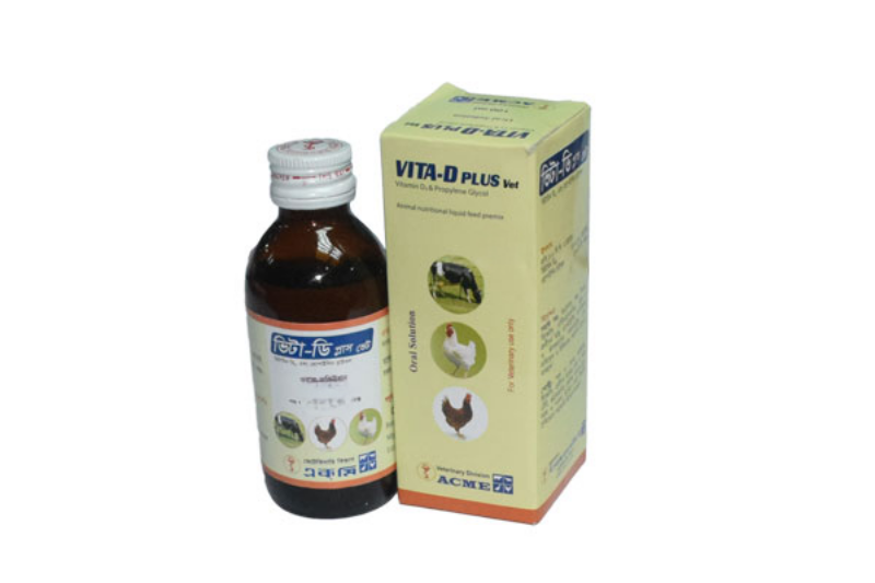 Vita-D Plus Vet Oral Solution 500 ml - Boost Cattle Health & Poultry Welfare-AgroMukam