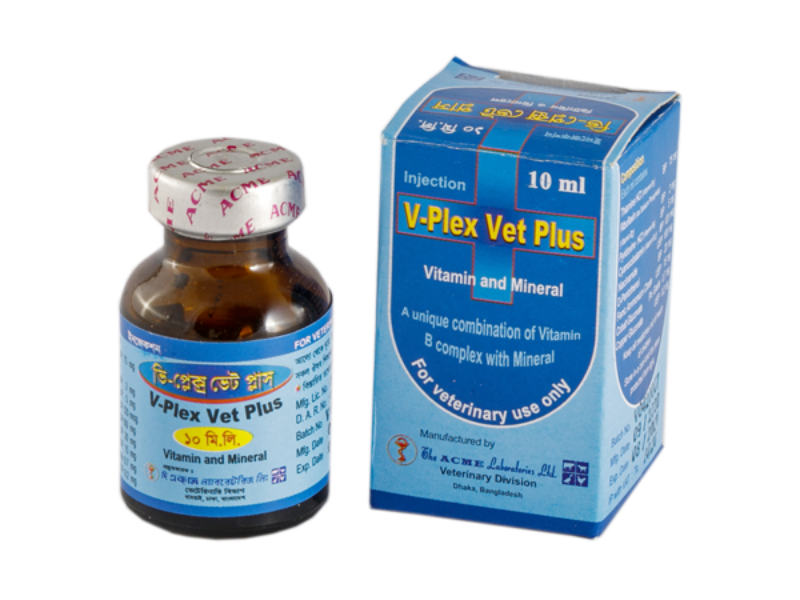 V-Plex Vet Plus Injection 10 ml - Boost Your Cattle's Health & Performance-AgroMukam
