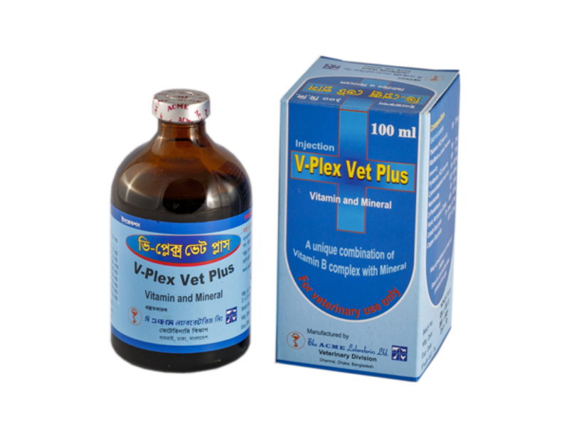 Best V-Plex Vet Plus Injection 100ml for Cattle, Horses & Sheep-AgroMukam