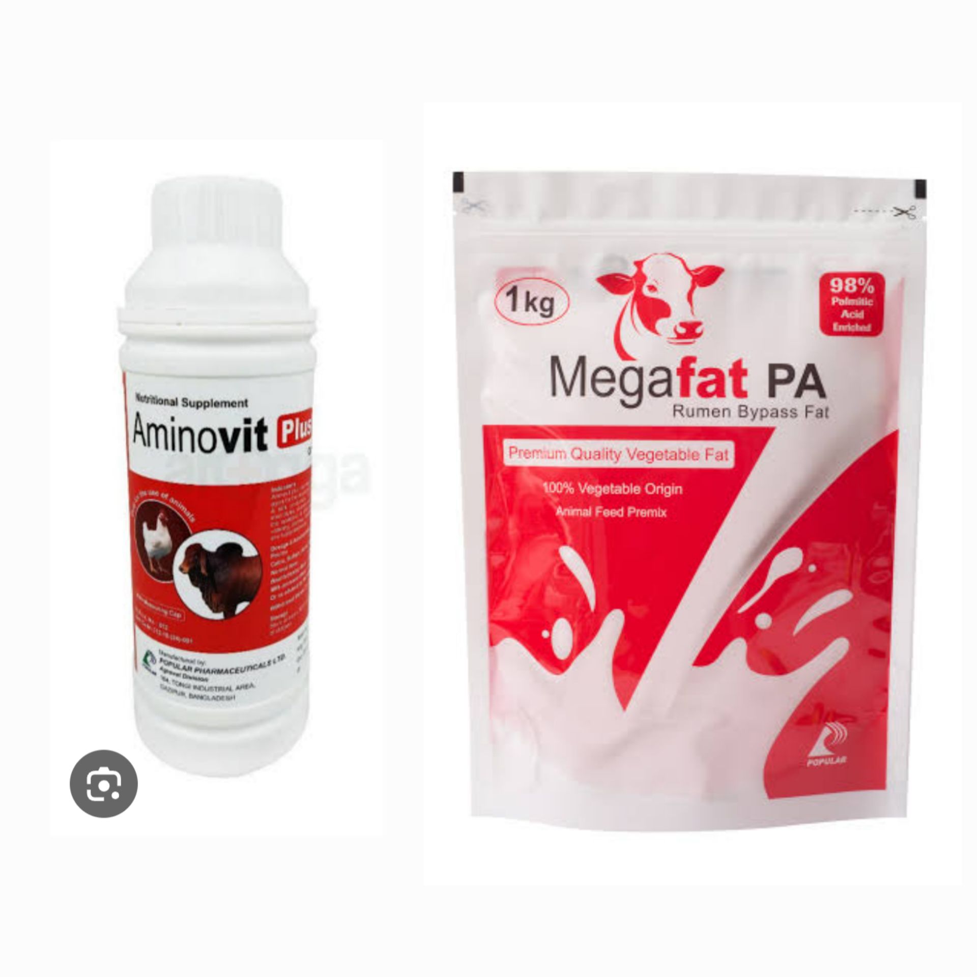 Amino Vet Plus 1L + Megafat 1kg: Boost Growth & Nutrition in Bangladesh-AgroMukam