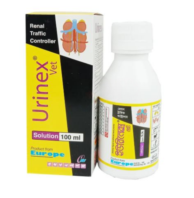 Enhance Kidney Function in Poultry with Urinex Solution (100 ml)-AgroMukam