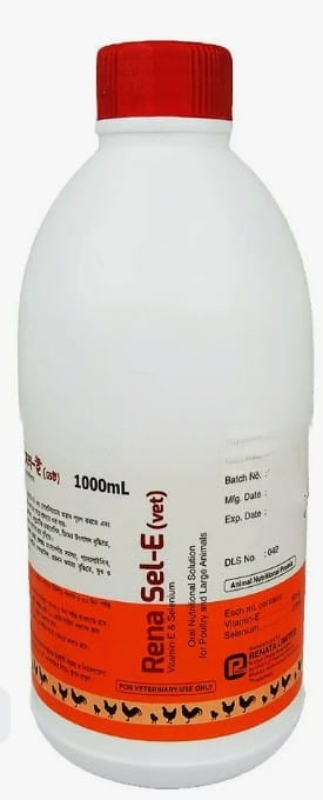 Rena Sel-E (Vet) – Vitamin E & Selenium Oral Solution (1000 mL)-AgroMukam